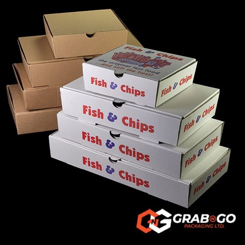 Small Printed Fish & Chips Box - Grab & Go Packaging